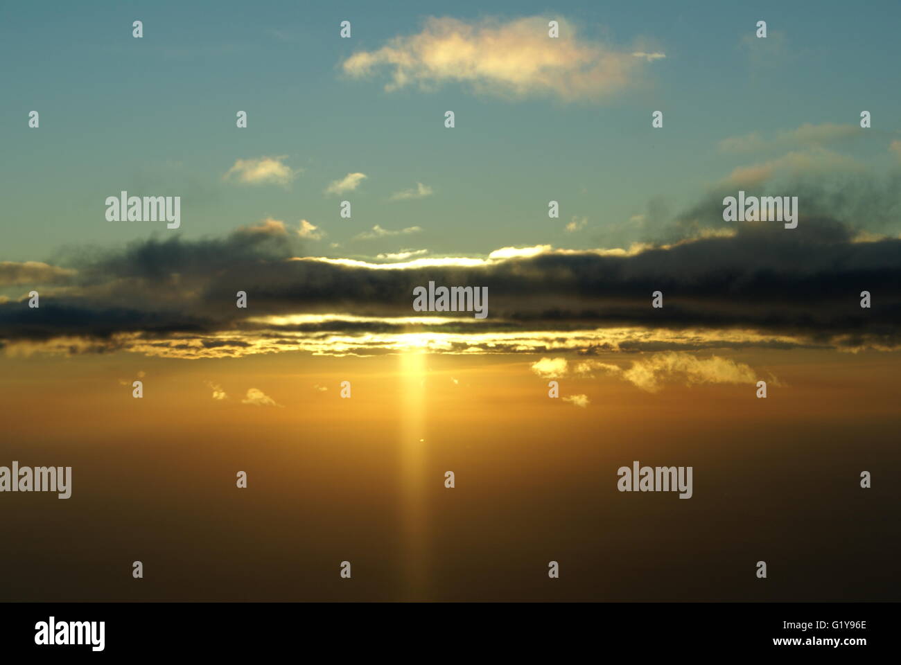 Sunset From Airplane Stock Photo - Alamy