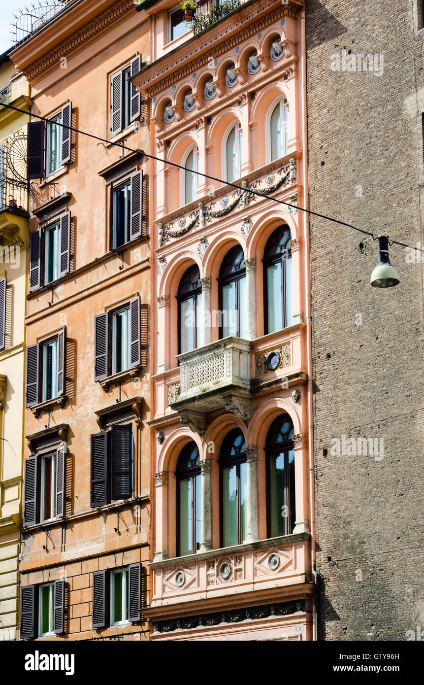 Facade of civil palace in Rome Stock Photo - Alamy