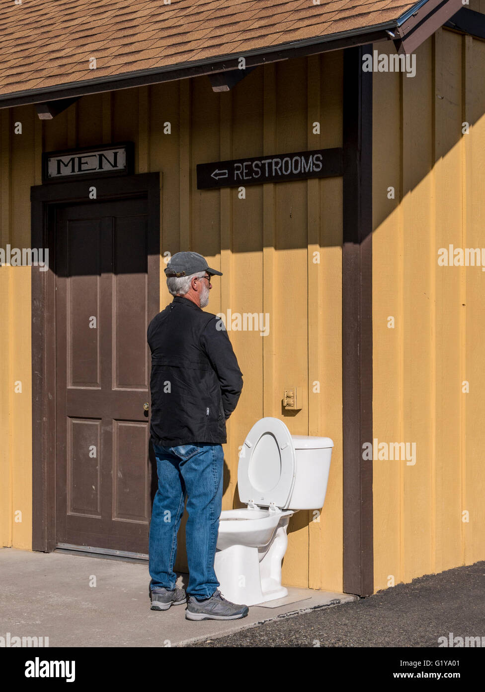 Outdoor toilets, Antonito, Colorado Stock Photo - Alamy