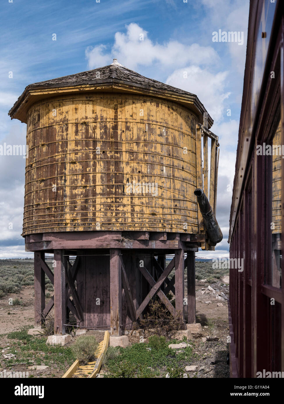 Lava tank, Cumbres & Toltec Scenic Railroad, between Chama, New Mexico ...