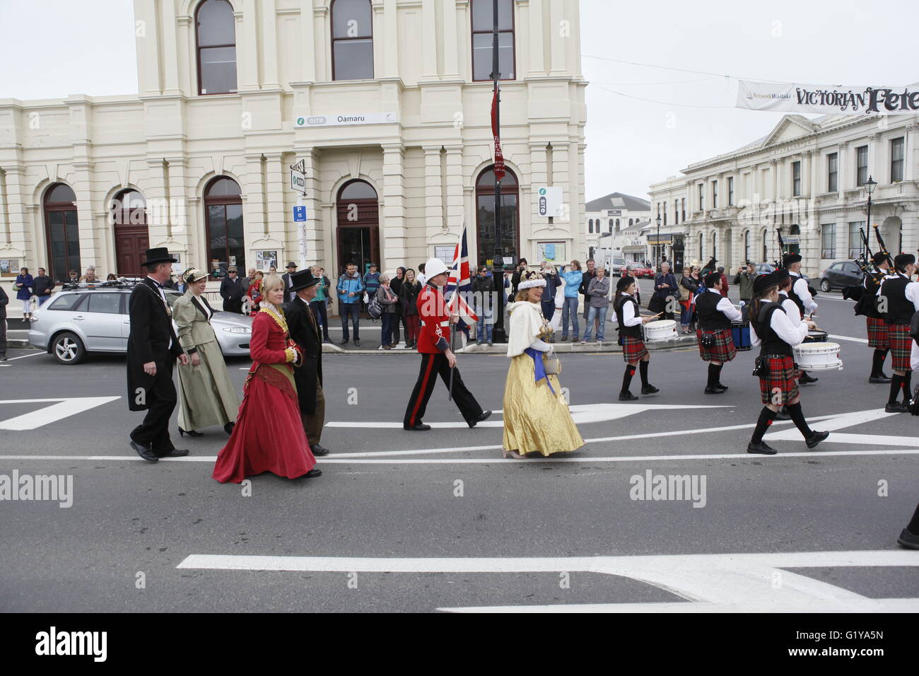 band performing at Oamaru's Network Waitaki Victorian Fete 2013 Stock ...