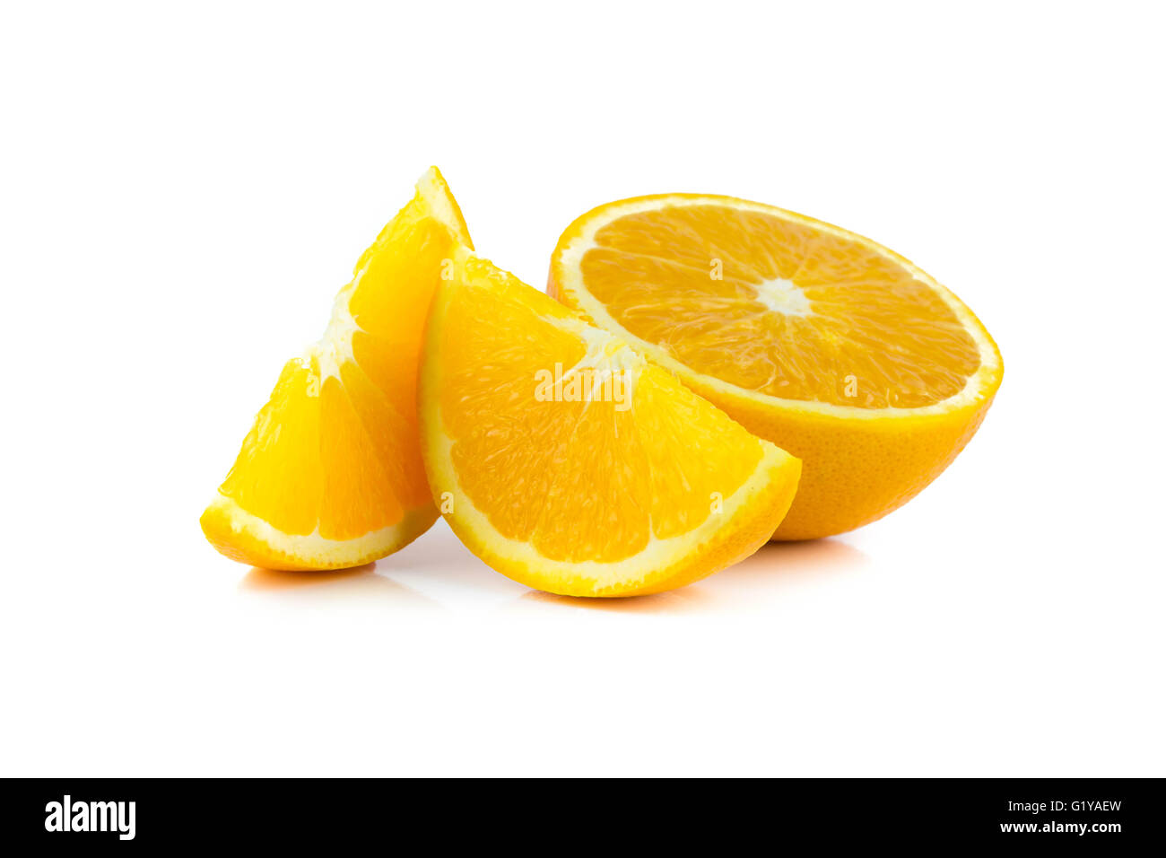 Orange on white background Stock Photo - Alamy