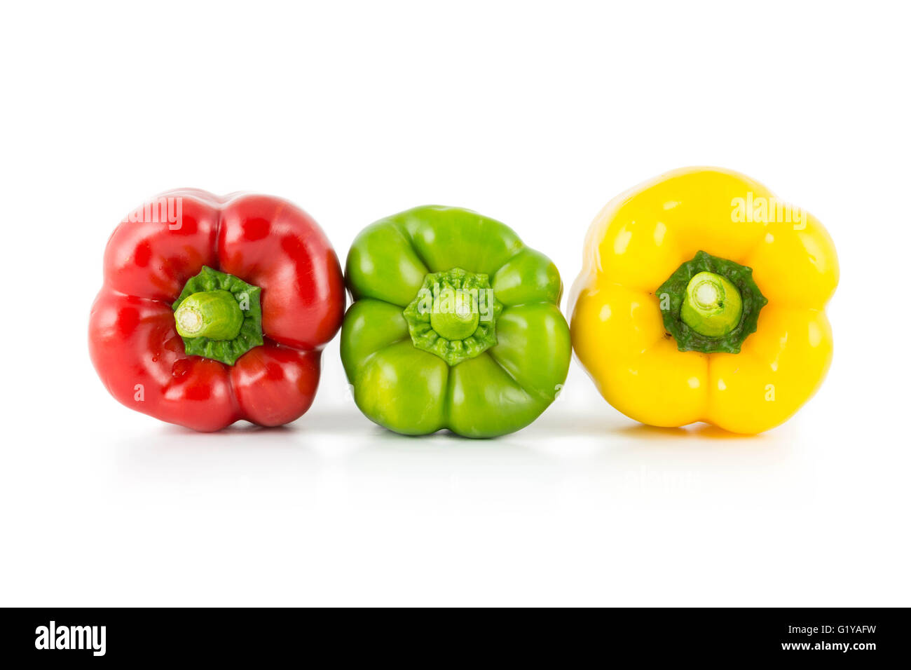 colour bell peppers isolated on white background Stock Photo - Alamy