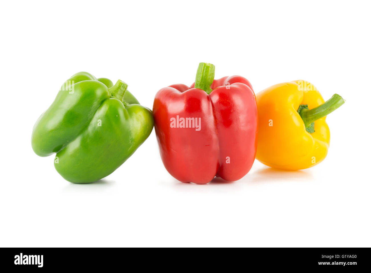 colour bell peppers isolated on over white background Stock Photo - Alamy