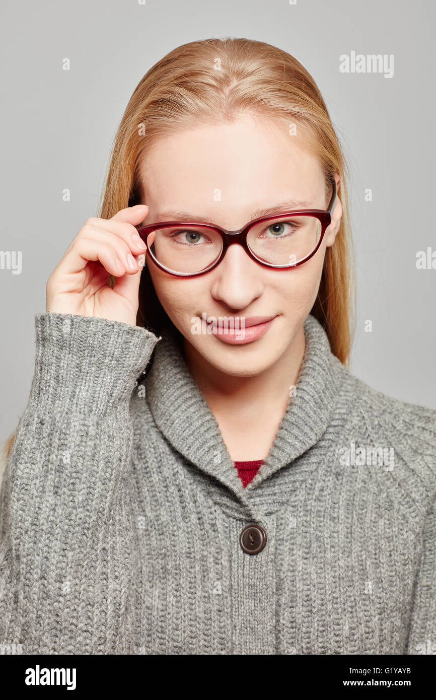 Hand on glasses hi-res stock photography and images - Alamy