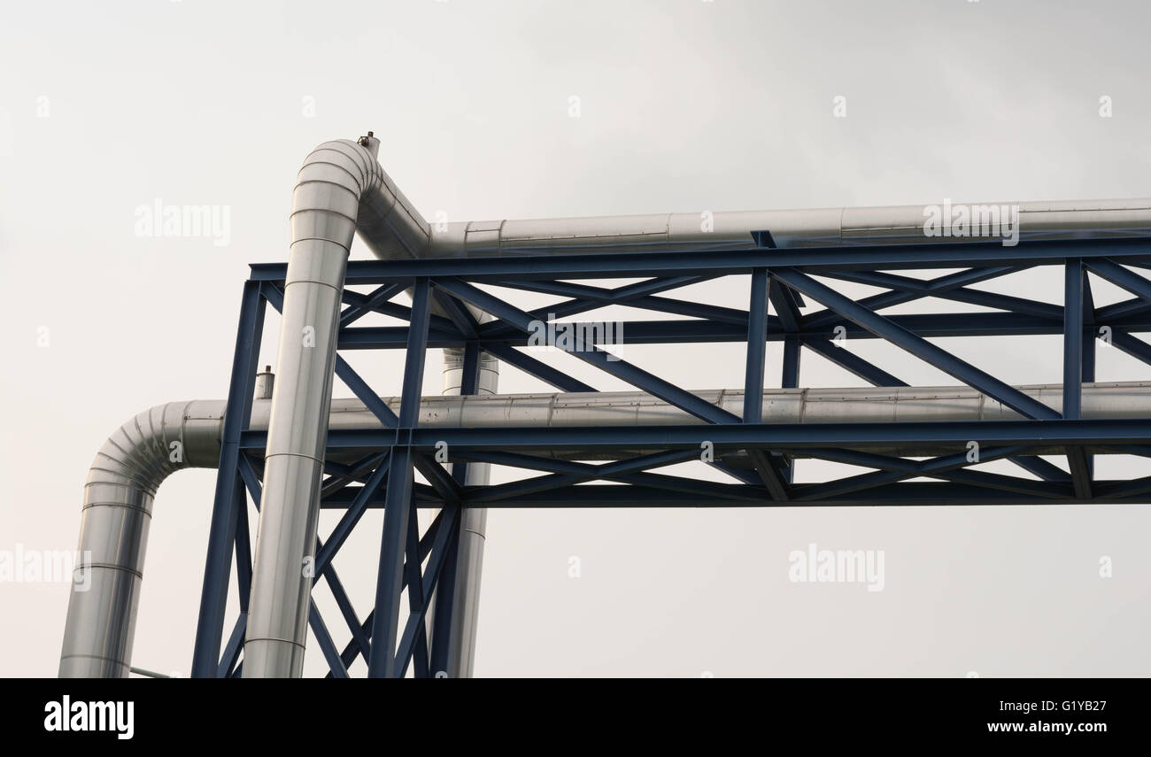 industrial pipelines on pipe-bridge Stock Photo - Alamy