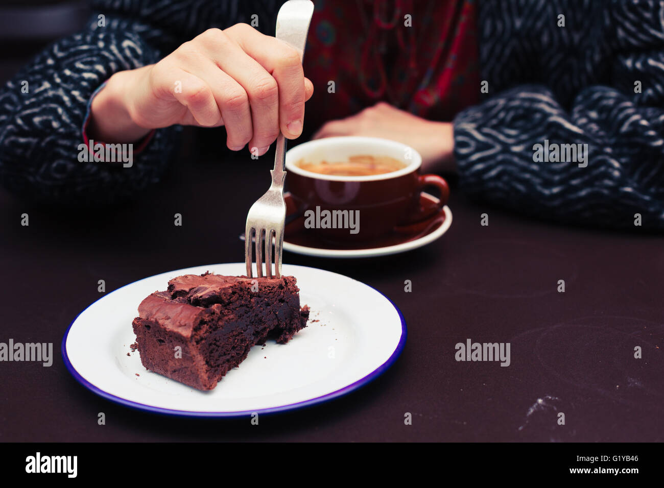 Young lady sitting having chocolate hi-res stock photography and images ...