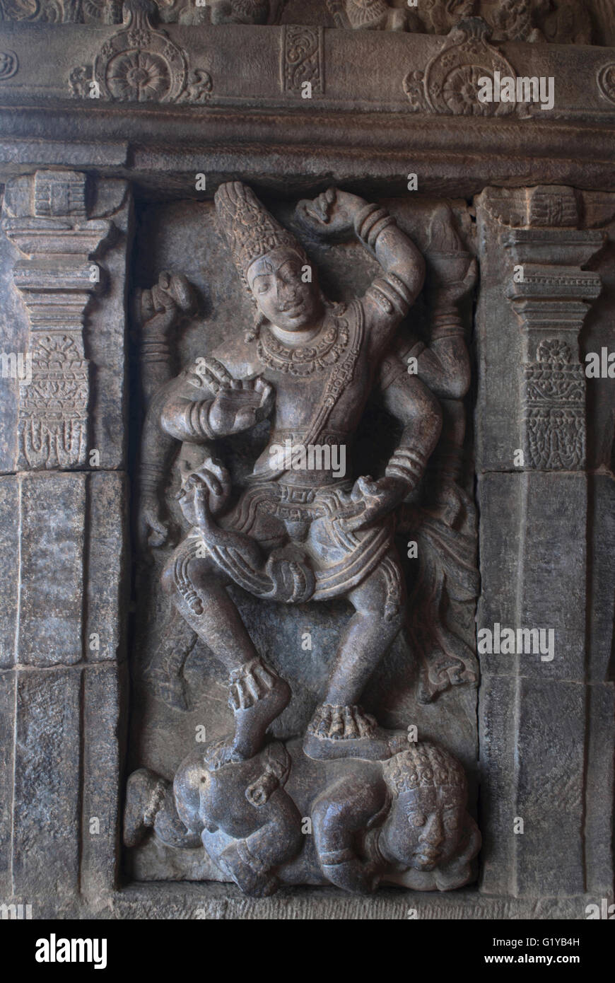 Shiva dancing on apasmara, the death. Niche on the right side, northern ...