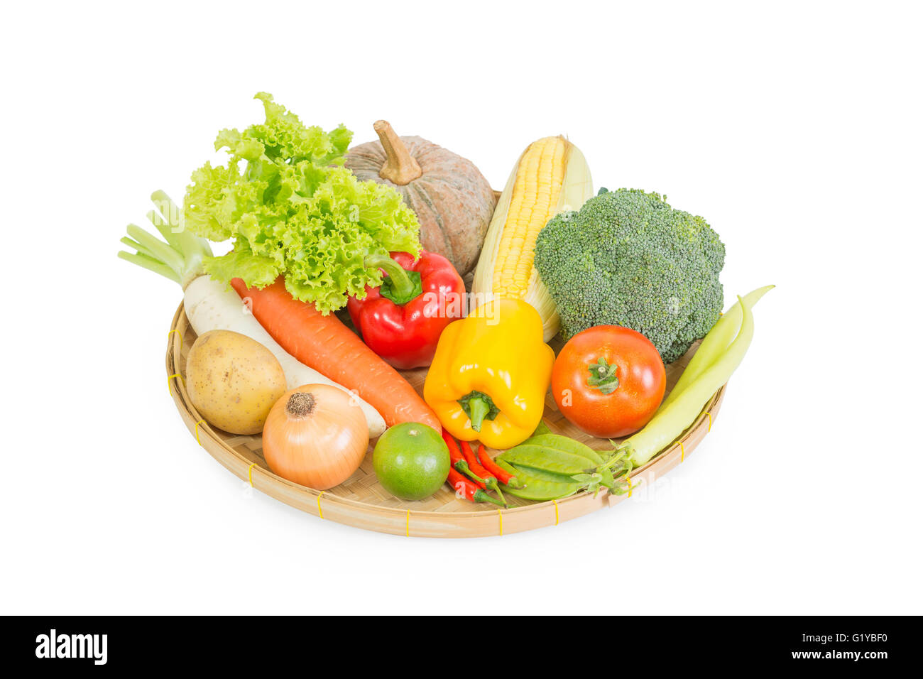 Mix vegetables isolated on white background Stock Photo - Alamy
