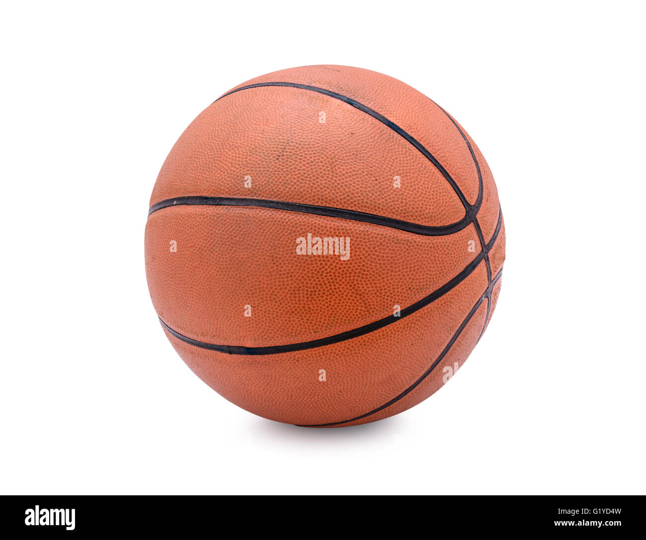 Old Basketball ball on white background Stock Photo - Alamy