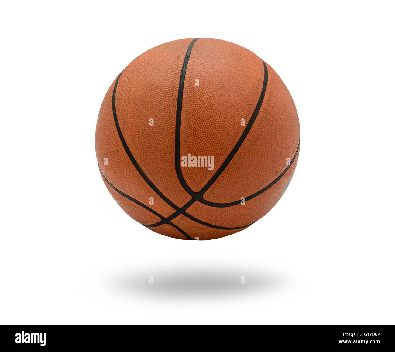 Old Basketball ball on white background Stock Photo - Alamy