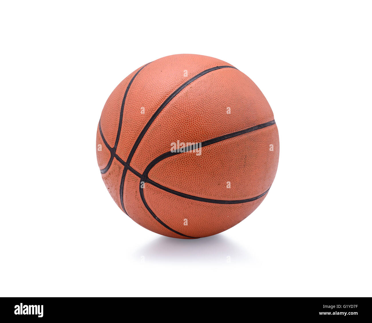 Old Basketball ball on white background Stock Photo - Alamy