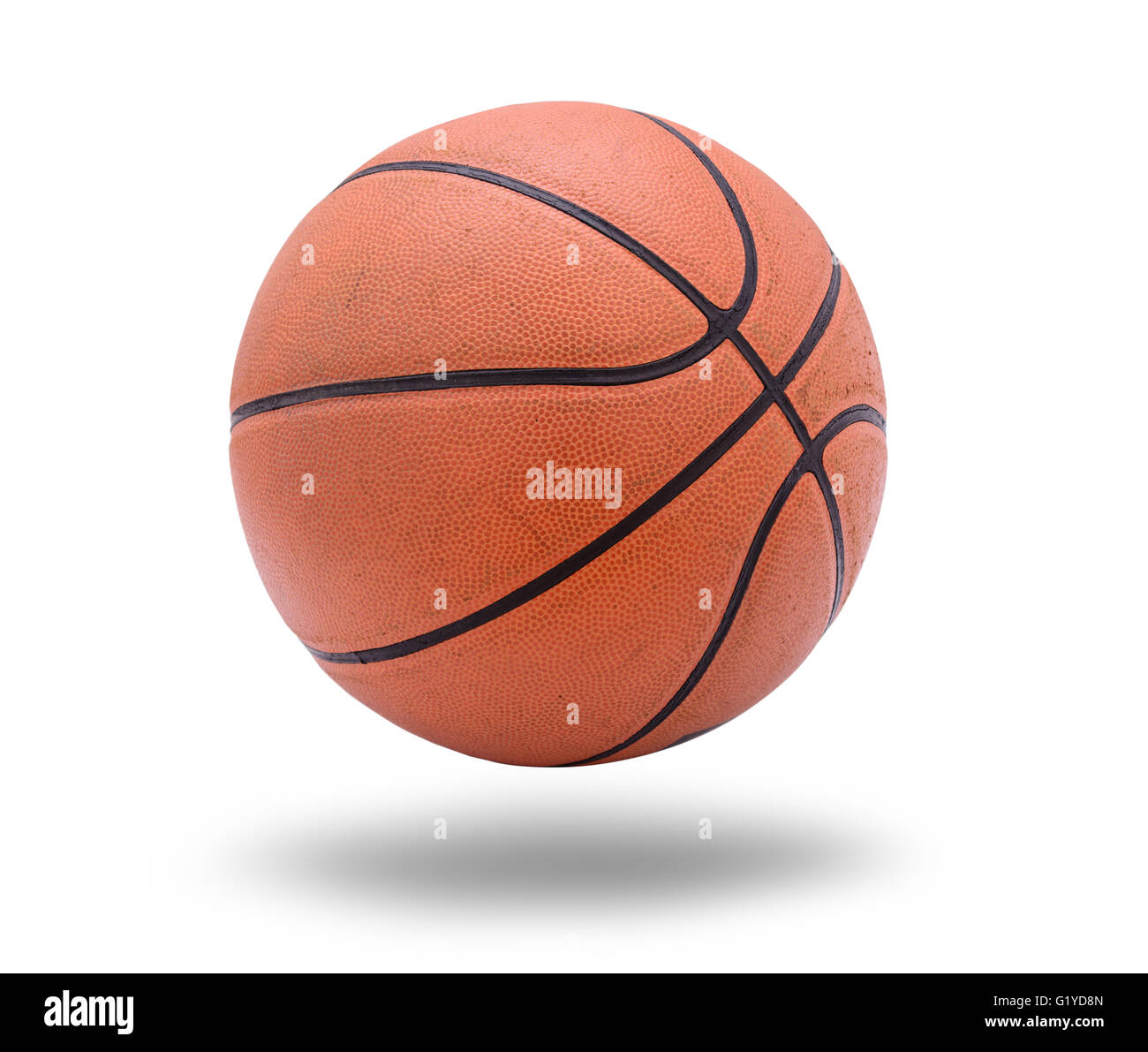 Old Basketball ball on white background Stock Photo - Alamy