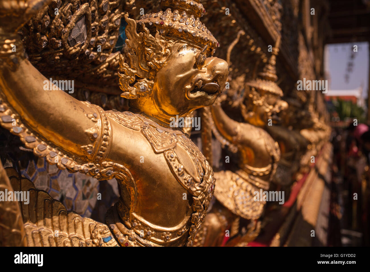 Garuda statues in the Royal Palace of Wat Phra Kaew in Bangkok Thailand ...