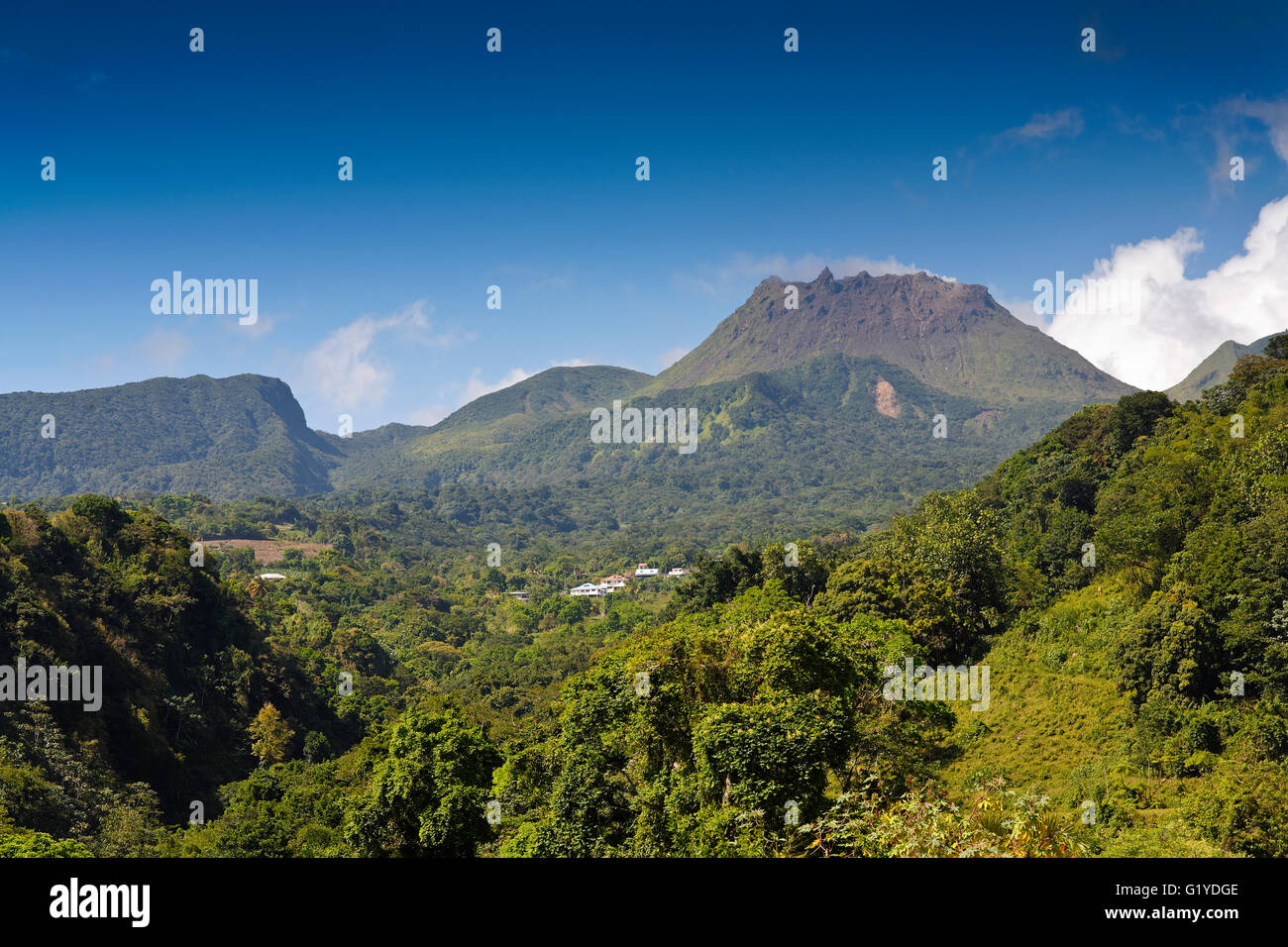 La Soufrière, an active volcano and the highest peak of Guadeloupe ...
