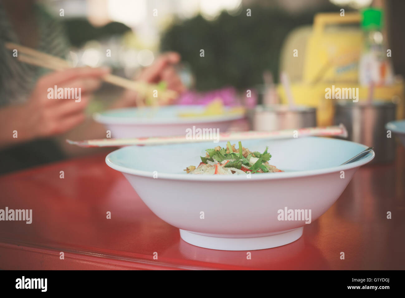 Healthy soup female outside hi-res stock photography and images - Alamy