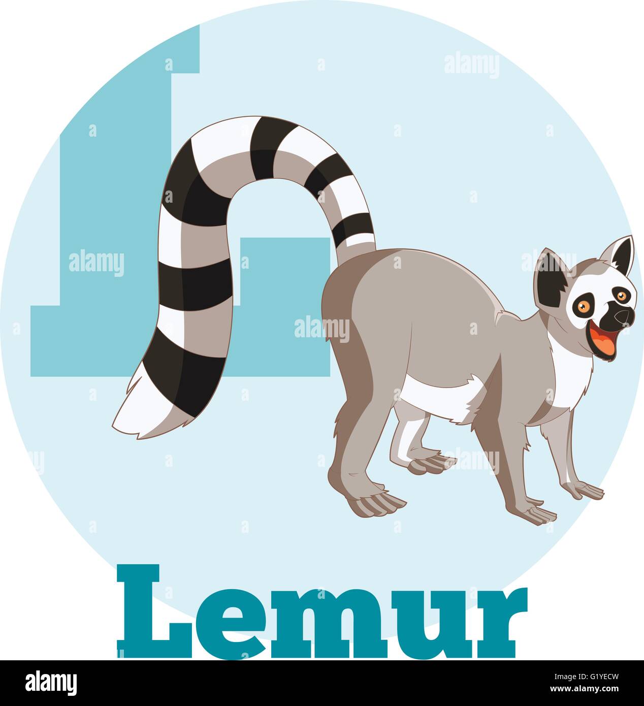 ABC Cartoon Lemur Stock Vector Image & Art - Alamy