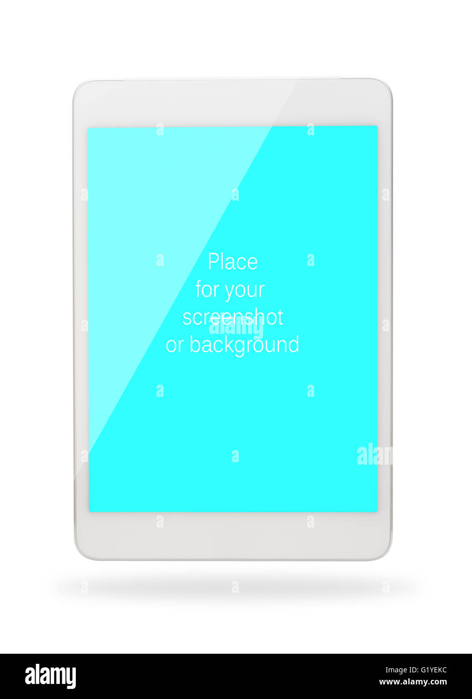 White tablet computer isolated on white background Stock Photo - Alamy