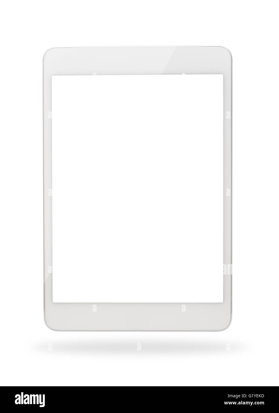 White tablet computer isolated on white background Stock Photo - Alamy