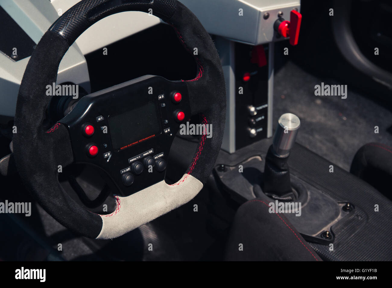 Sporty car cockpit Stock Photo - Alamy