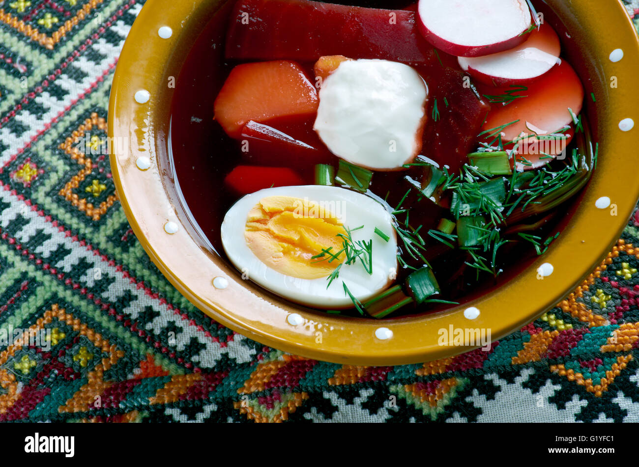 Russian Cold beet soup Smolensk chlodnik Stock Photo - Alamy