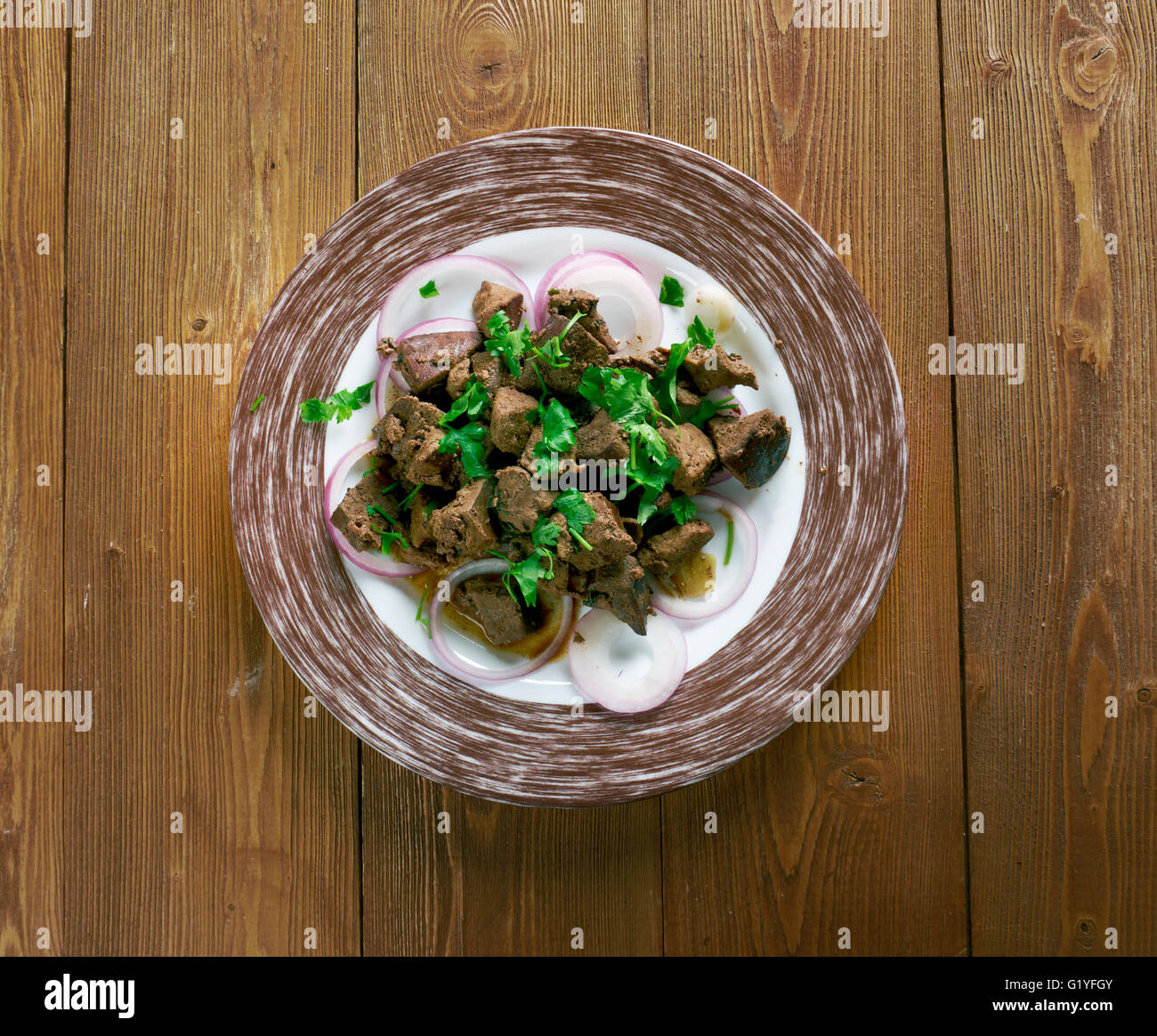 Turkish Liver in the Albanian style: Arnavut Cigeri Stock Photo - Alamy