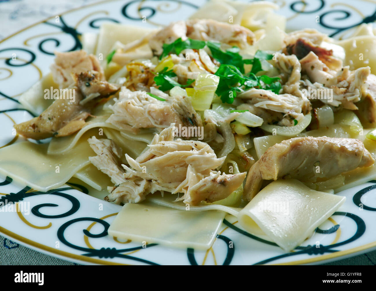 Chicken Beshbarmak .Central Asian cuisine Stock Photo - Alamy