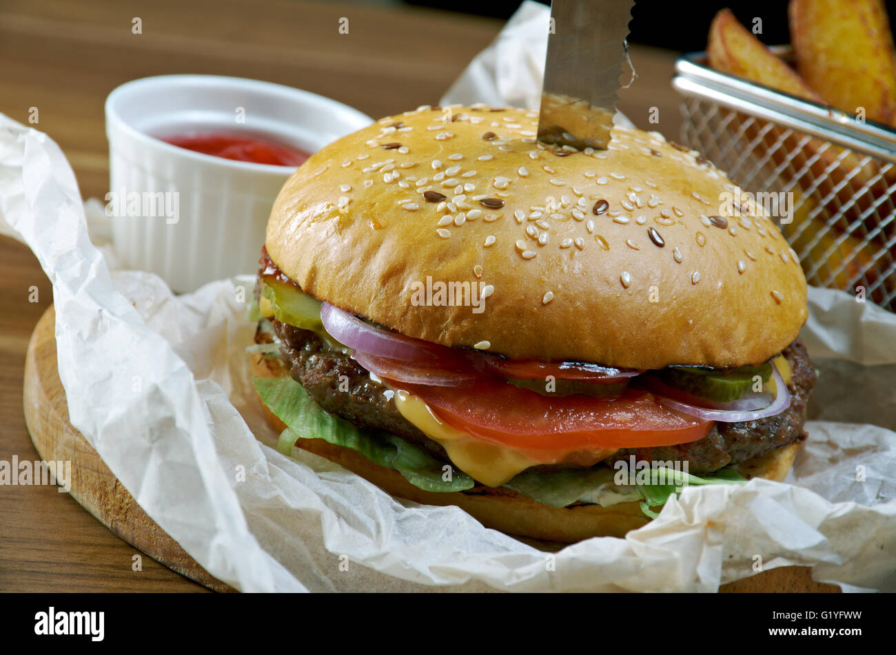 Buffalo burger hamburgers made with buffalo meat from the American ...