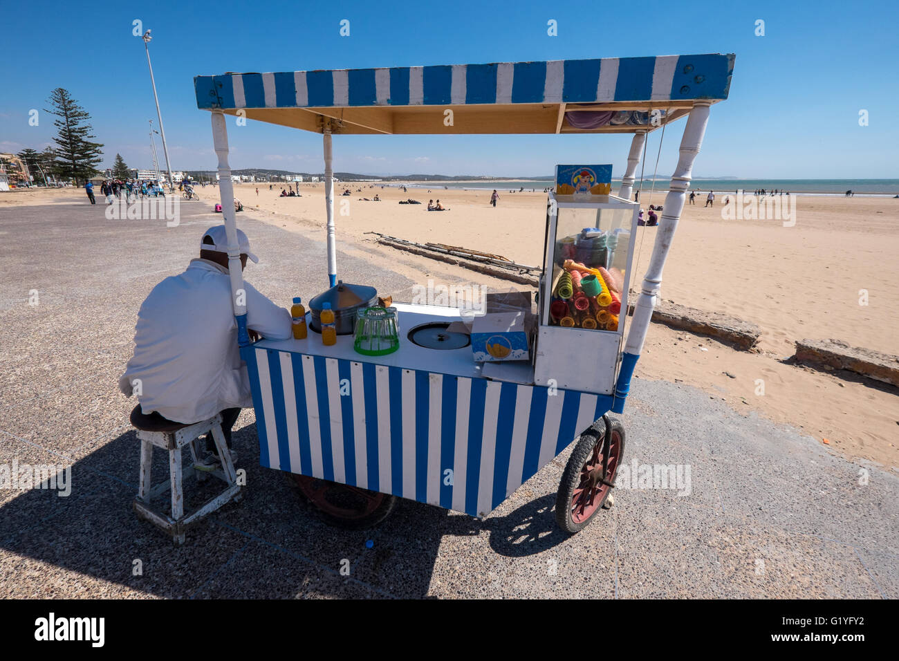 Ice cream stall on the beach, Essaouira, Morocco Stock Photo - Alamy