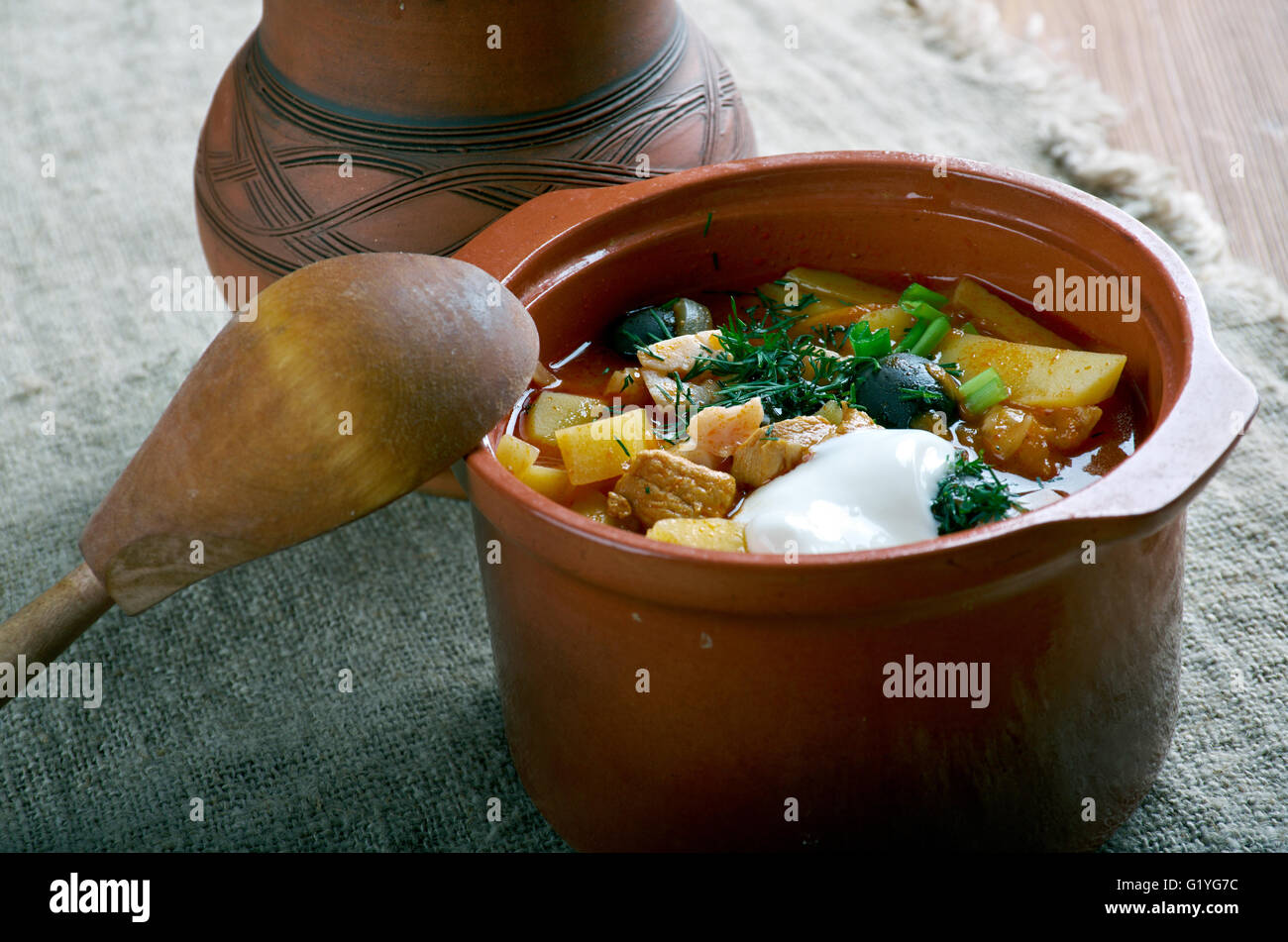 Solyanka meat soup russian hi-res stock photography and images - Alamy