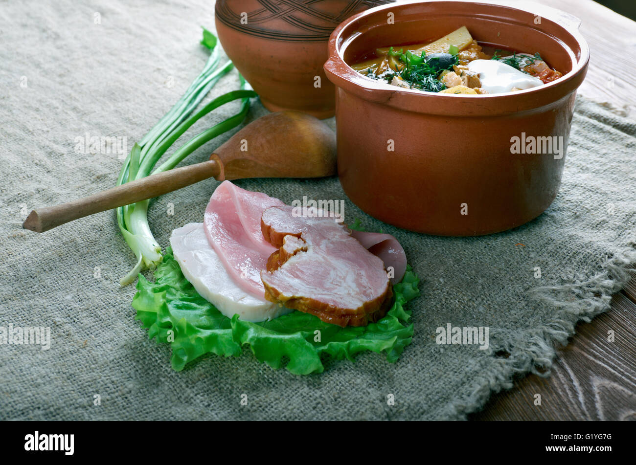 Seljanka a thick, spicy and sour Russian soup. ingredient being either ...