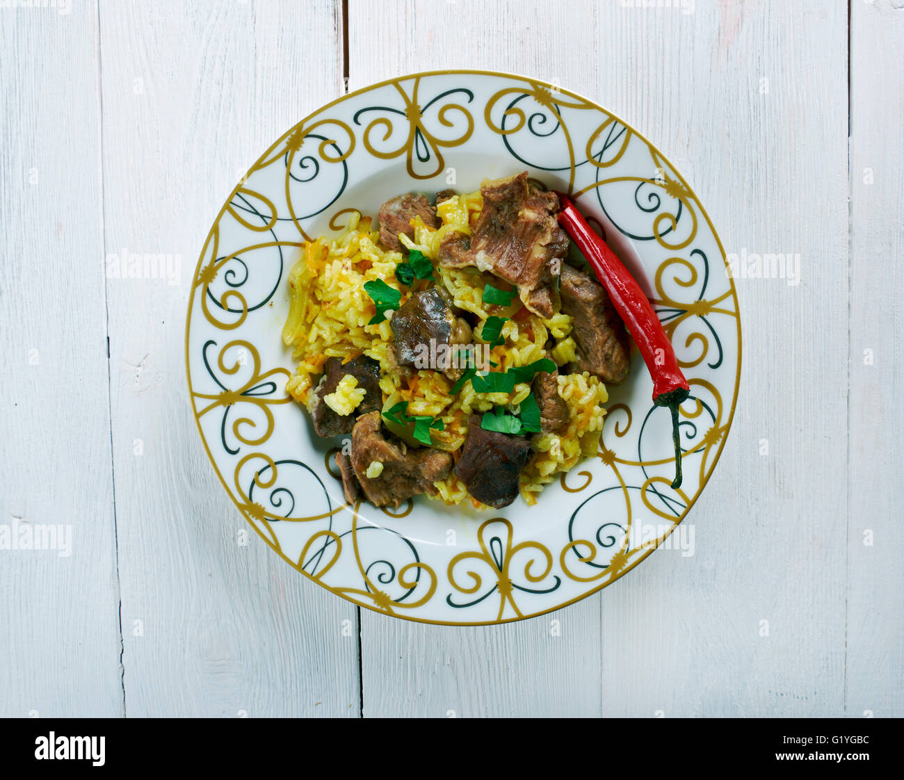 Ruzz bil Khaloot - Libyan rice with liver and almonds.African cuisine ...