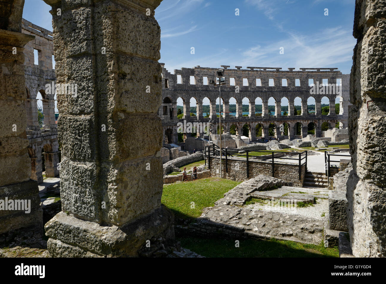 View of the roman amphitheatre,Pula Istria Croatia Stock Photo - Alamy