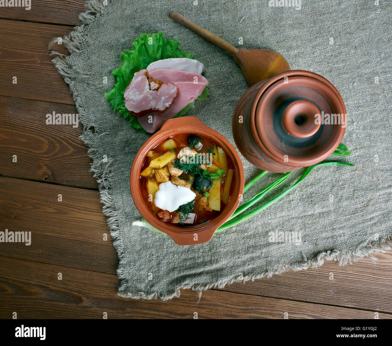 Seljanka a thick, spicy and sour Russian soup. ingredient being either ...