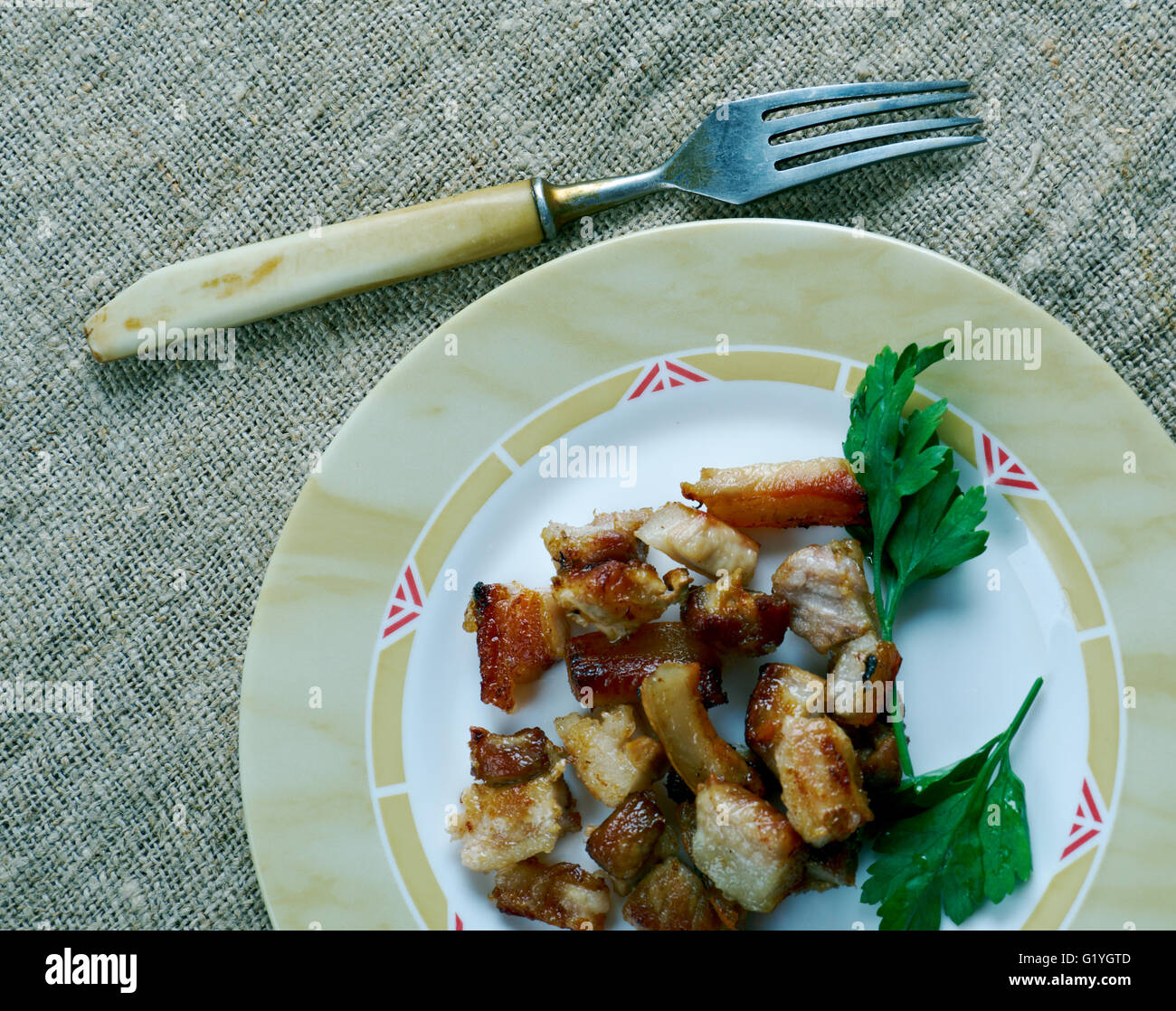 Homemade Fatty Pork rind skin of a pig Stock Photo - Alamy