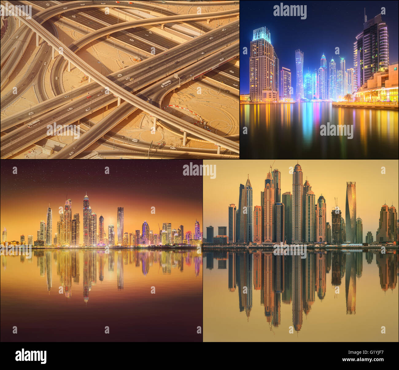 Beautiful cityscape set and collage of Dubai, UAE Stock Photo - Alamy