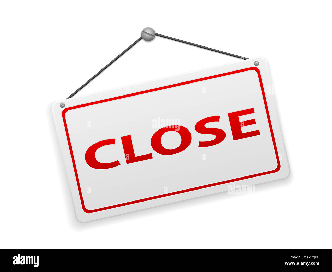 Close sign board on a white background Stock Photo - Alamy