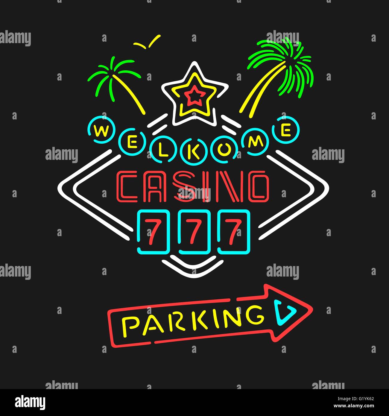 Vector Symbol Neon Casino Stock Vector Image & Art - Alamy