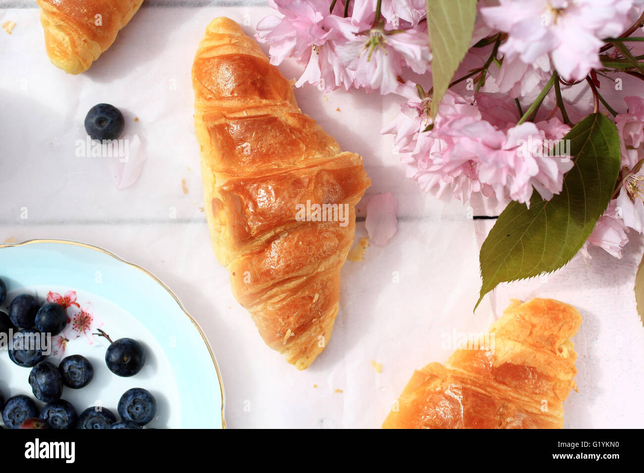 Croissants fresh blueberries in hi-res stock photography and images - Alamy