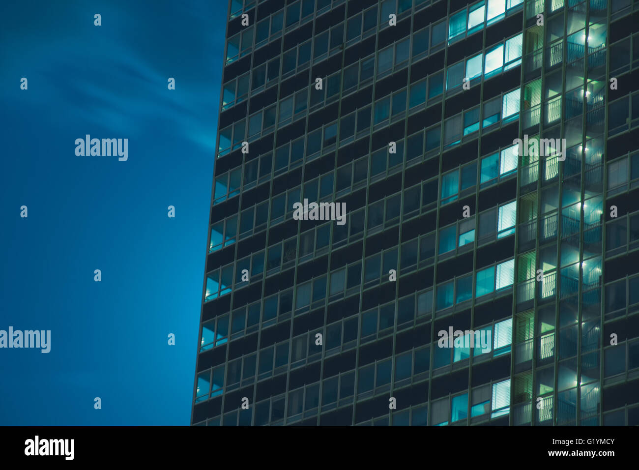 Building in a clear night Stock Photo - Alamy