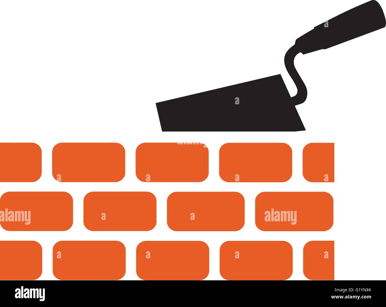 Brick with Trowel Symbol Stock Vector Image & Art - Alamy