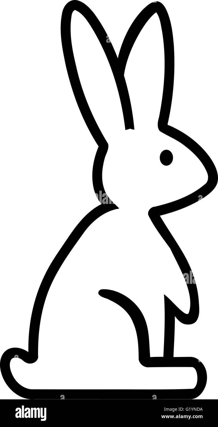 Sitting Rabbit outline Stock Vector Image & Art - Alamy