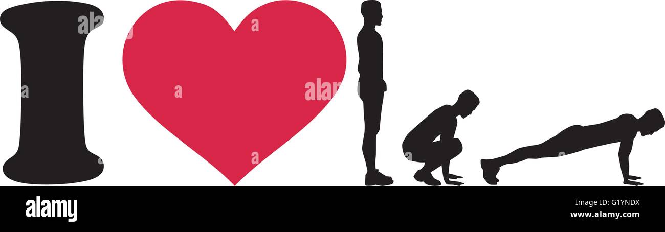 I love burpees silhouette Stock Vector Image & Art - Alamy