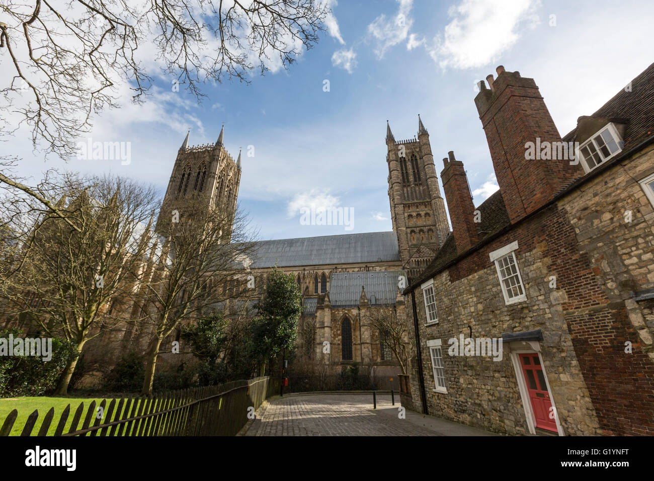 The north front of Lincoln Cathedral viewed Minster Yard, Lincoln ...