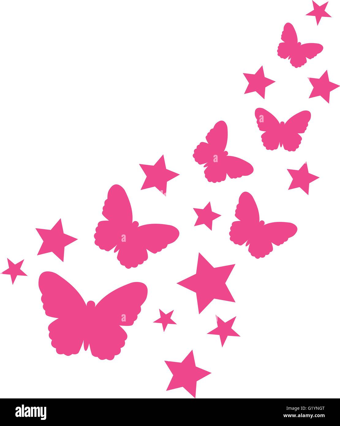 Butterflies and pink stars Stock Vector Image & Art - Alamy
