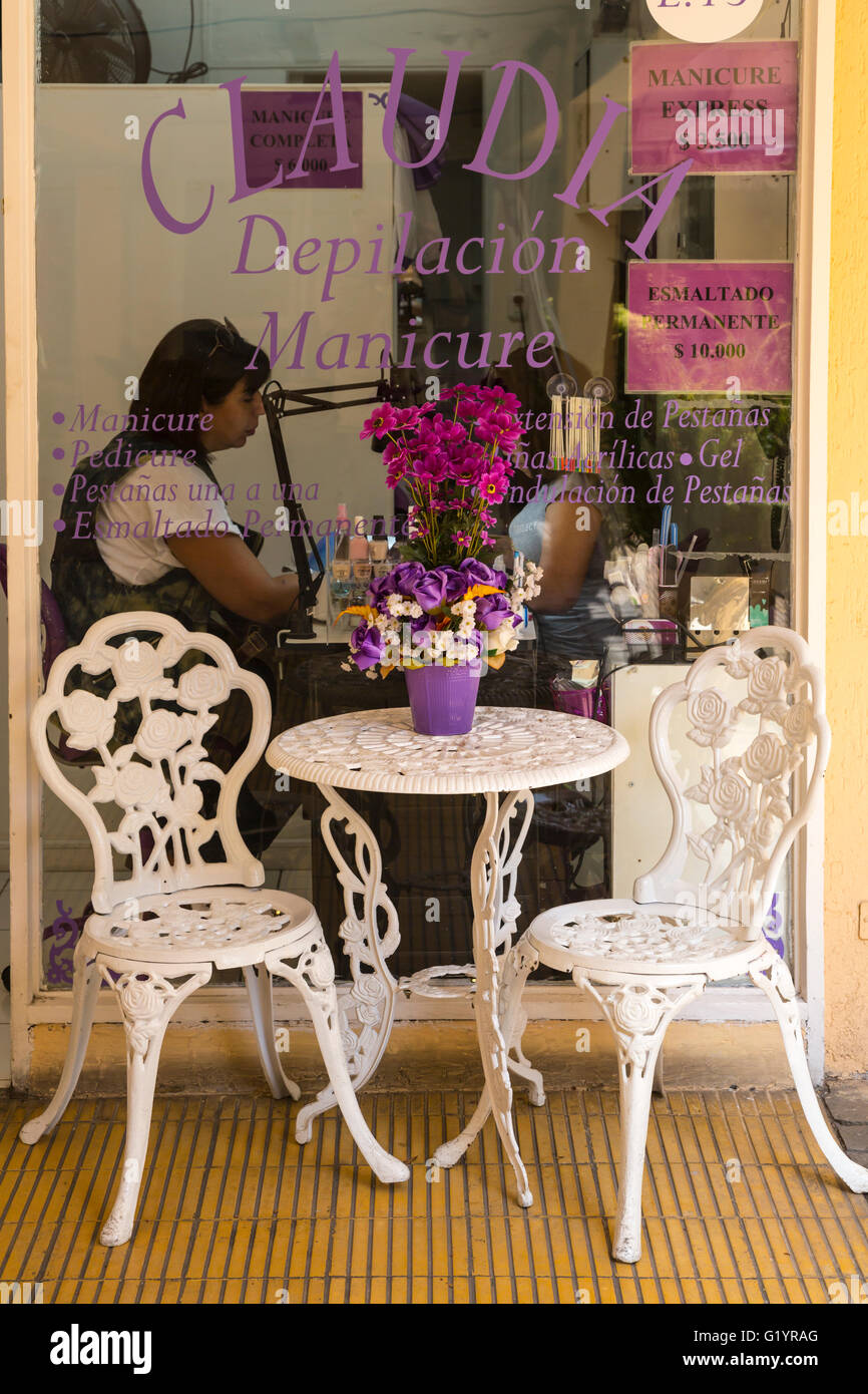 The Claudia Manicure Shop in Santiago, Chile, South America Stock Photo ...