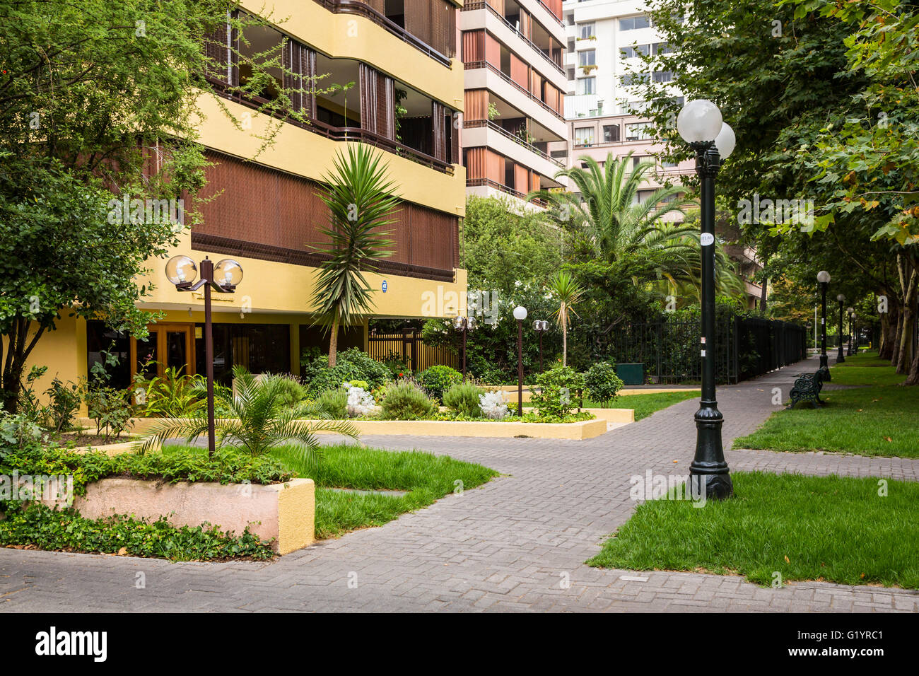 Apartment block residences in Santiago, Chile, South America Stock ...