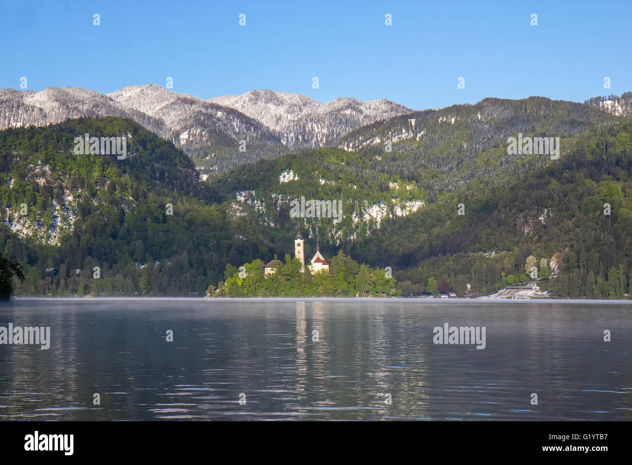 Panoramic view village bled on hi-res stock photography and images - Alamy