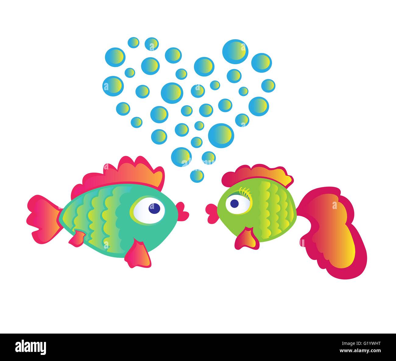 Love fishes on white background Stock Vector Image & Art - Alamy