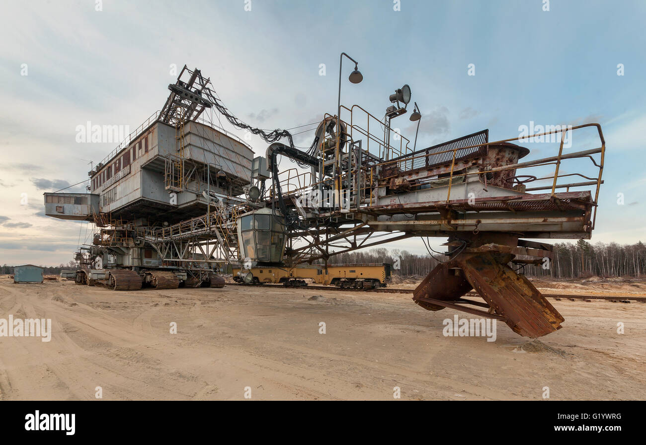 Many buckets of giant quarry excavator Equipment for the extraction of ...